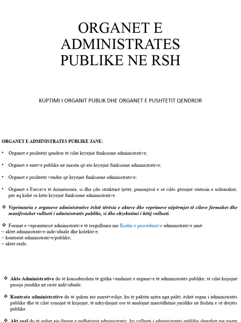 Organet e Adm - Publike Ne RSH - II | PDF