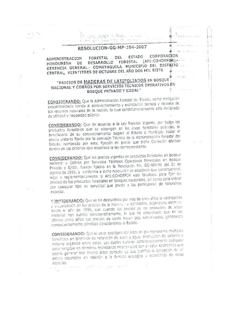 Resolucion - GG - MP - 104 - 2007-1 | PDF