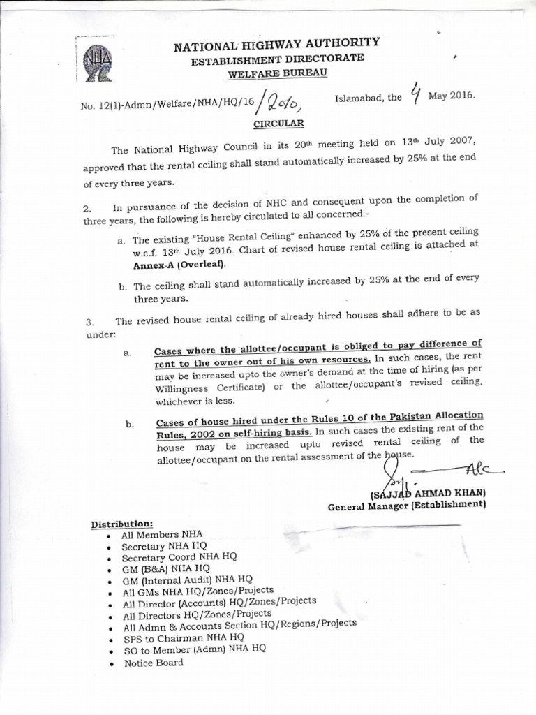 Circular For House Rental Ceiling 2016 | PDF | Government