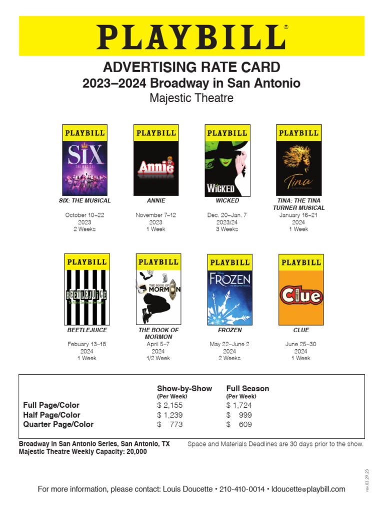 Playbill Media - Kit - 2023 - 2024 | PDF