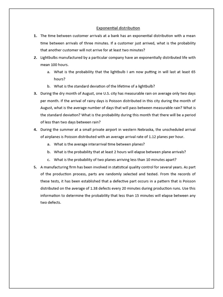 Exponential Distribution Pdf
