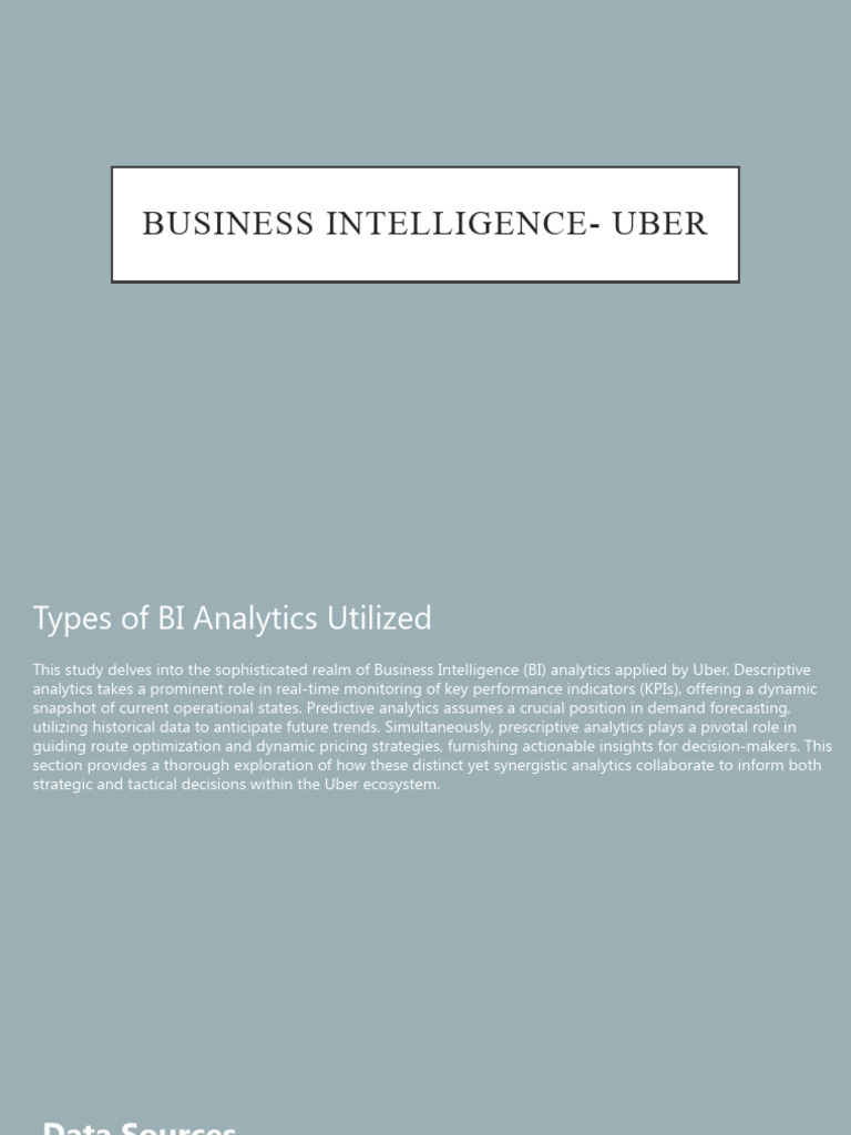 Uber's BI Analytics and Data Sources | PDF | Computers