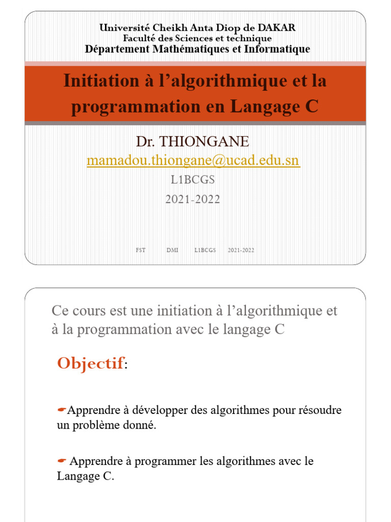 Chapitre 1 - INTRODUCTION A LA PROGRAMMATION | PDF | Langage de programmation | Programme ...