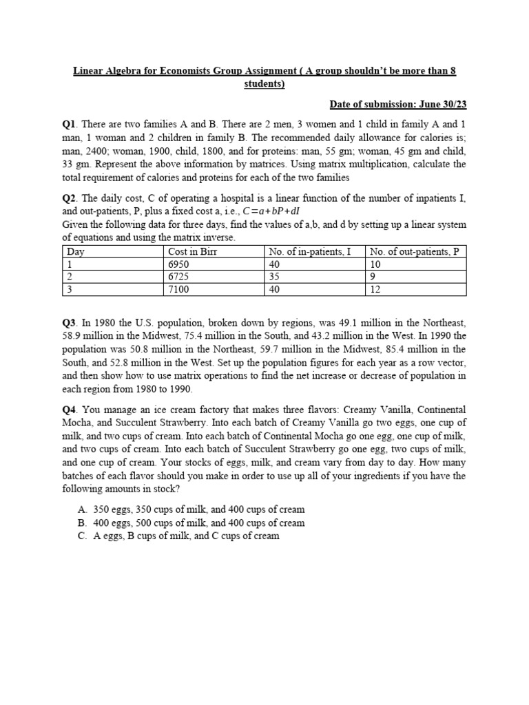 Assignment 23 | PDF | Matrix (Mathematics) | Linear Map