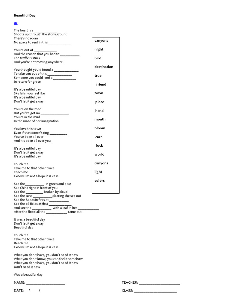 Beautiful Day | PDF