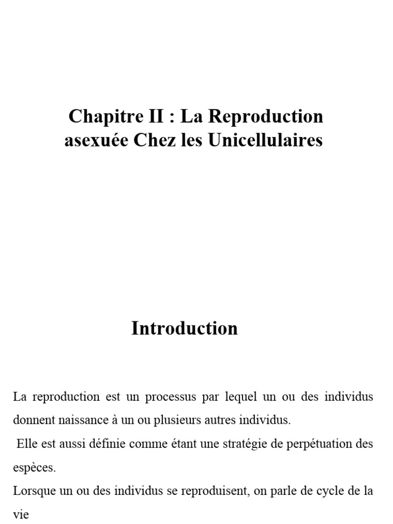 COURS Reproduction Chap II | PDF | Cellule (Biologie) | la reproduction