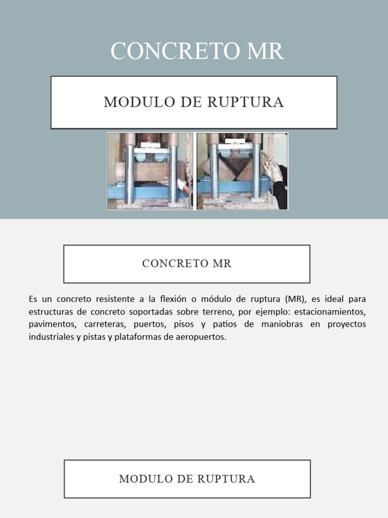Concreto MR: Resistencia y Ensayos | PDF | Hormigón | Viga (Estructura)