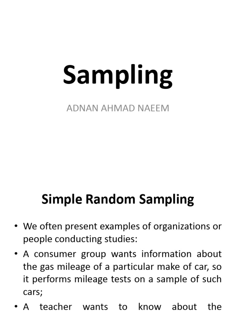 Sampling Notes | PDF