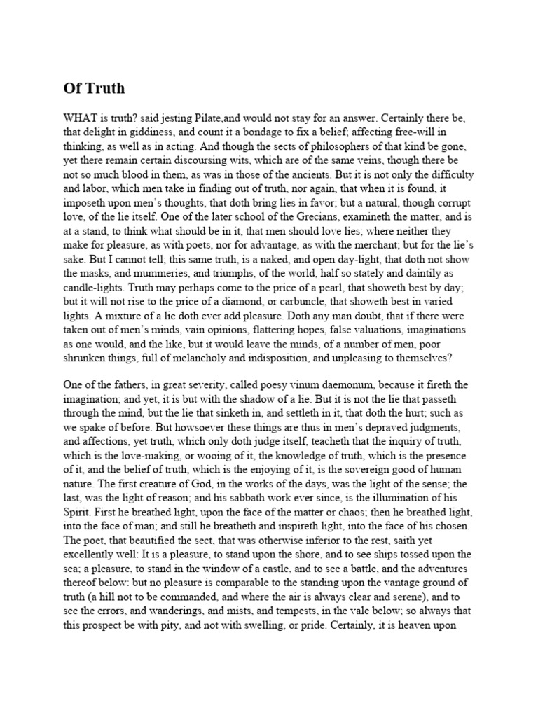 Of Truth | PDF | Truth