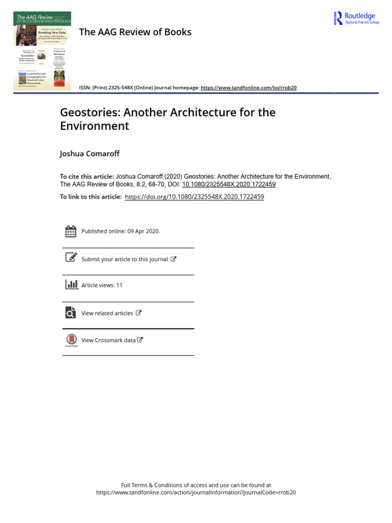 Geostories: Another Architecture For The Environment: The AAG Review of ...