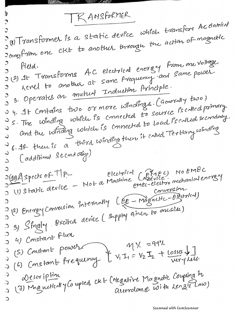 Transformers Notes - MurliSir 222 | PDF