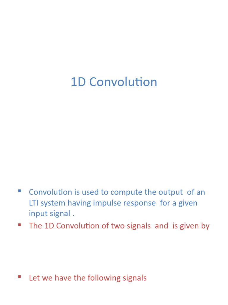1D Convolution and Correlation | PDF | Linear Algebra ...