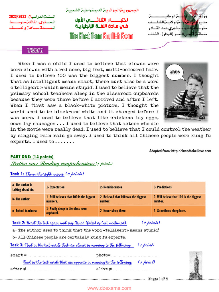 Dzexams 3am Anglais 2695996 | PDF