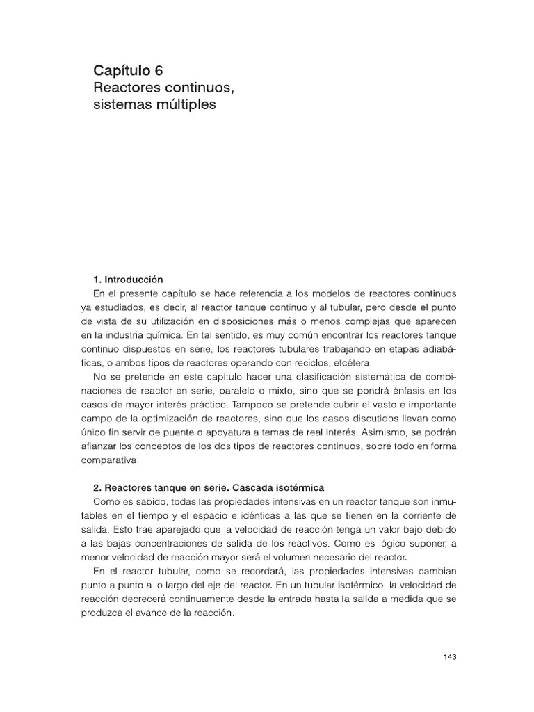 Apunte Reactores Continuos, Sistemas Múltiples - IRQUI - UCA - 2022 | PDF