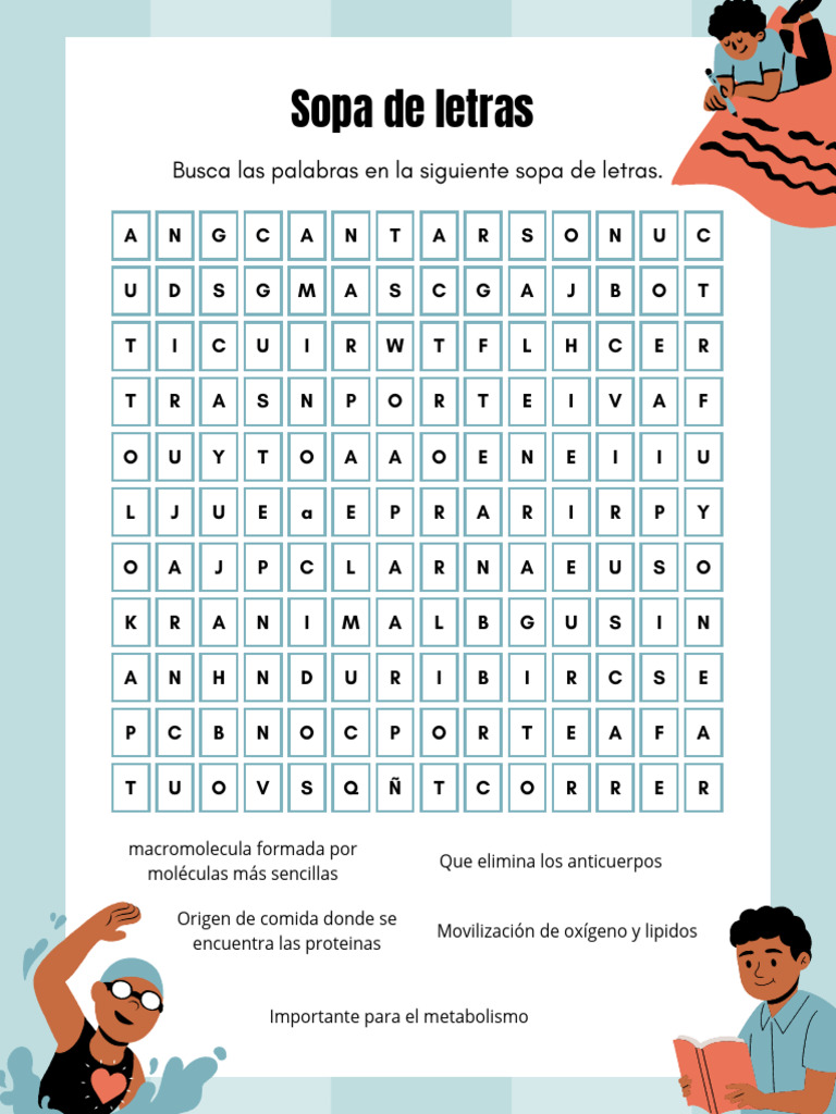 El Tiempo Libre Sopa de Letras Ficha de Ejercicios Azul Ilustrativo | PDF