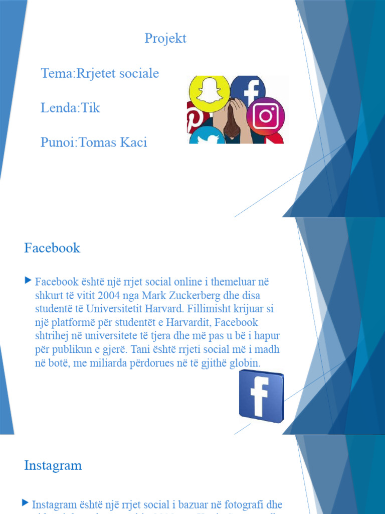 Projekt Tema:Rrjetet Sociale Lenda:Tik Punoi:Tomas Kaci | PDF