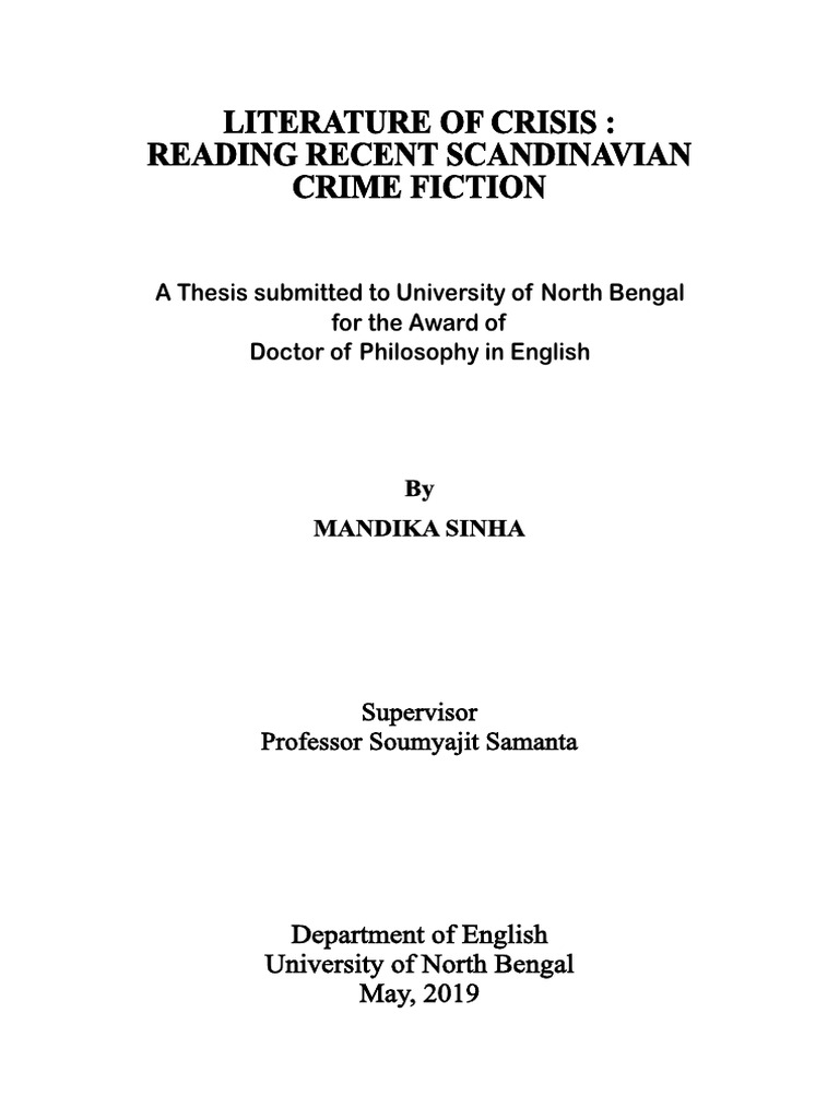 Literature of Crisis | Download Free PDF | Scandinavia | Detective Fiction