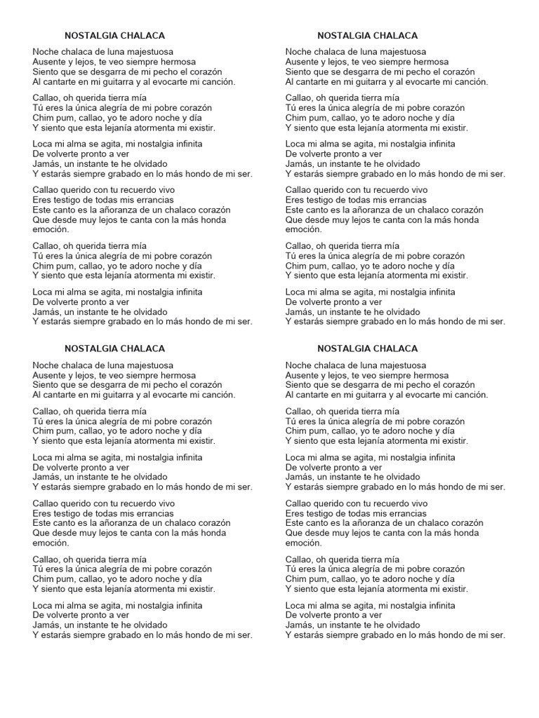 Ficha - Nostalgia Chalaca | PDF