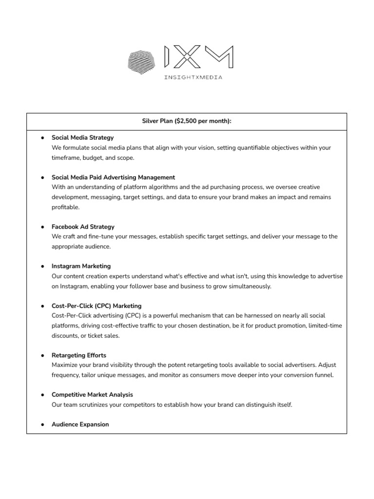 Ixm Service Packages | PDF | Brand | Popular Culture & Media Studies