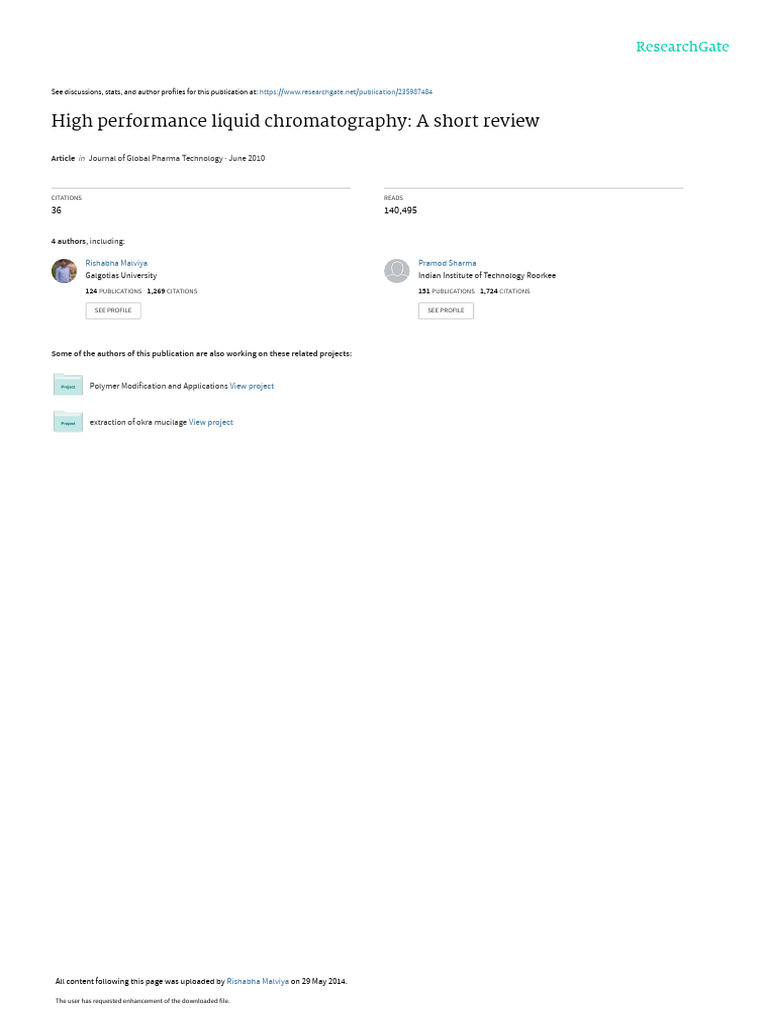 Hplc Download Free Pdf Chromatography High Performance Liquid