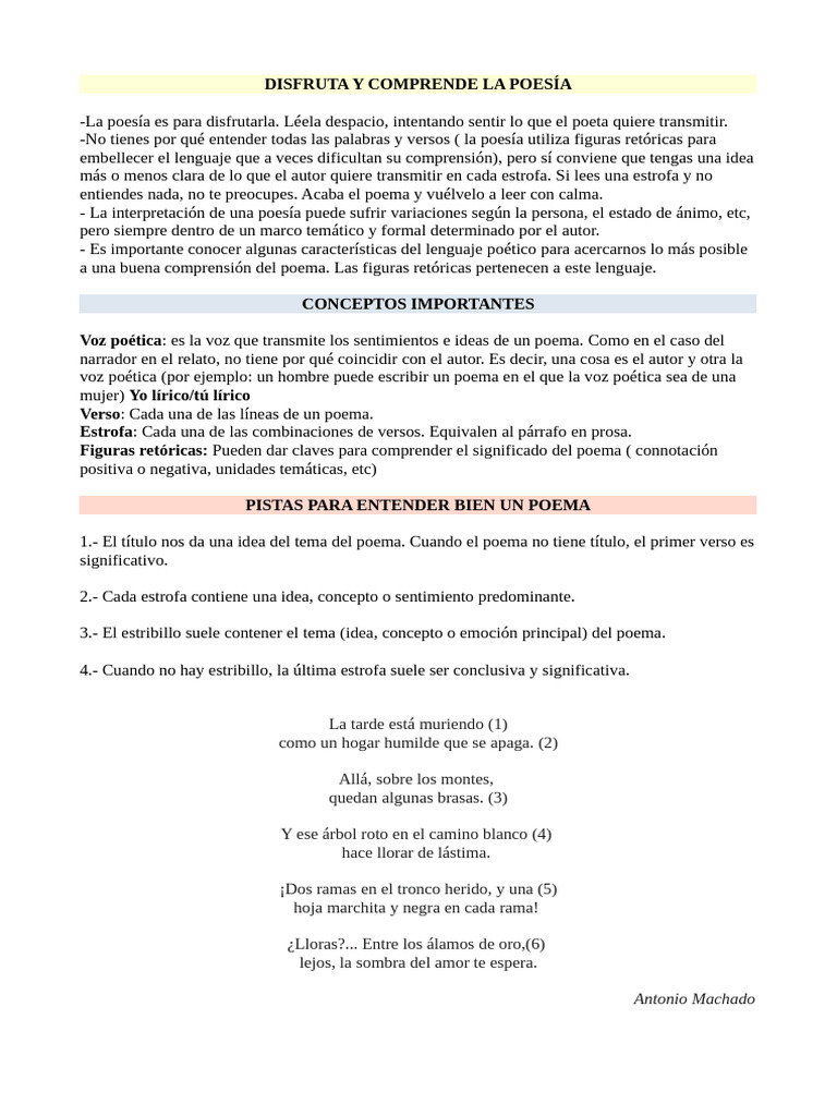 Disfruta y Comprende La Poesía 2 | PDF | Poesía