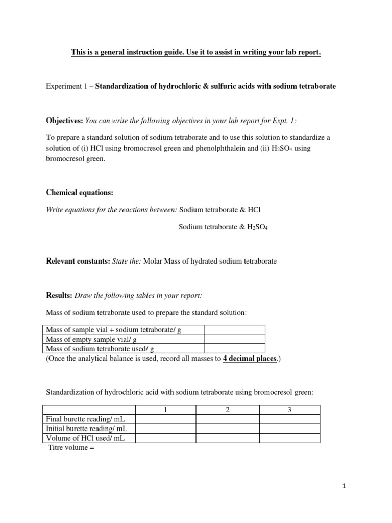 Lab Report Guidelines | PDF | Titration | Chemistry