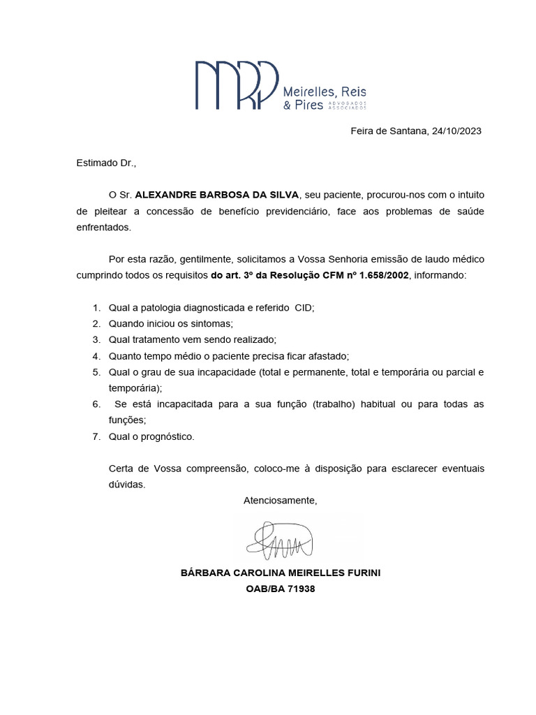 Modelo De Relatorio M Dico Pdf/modelo De Solicitacao De Relatorio Medico