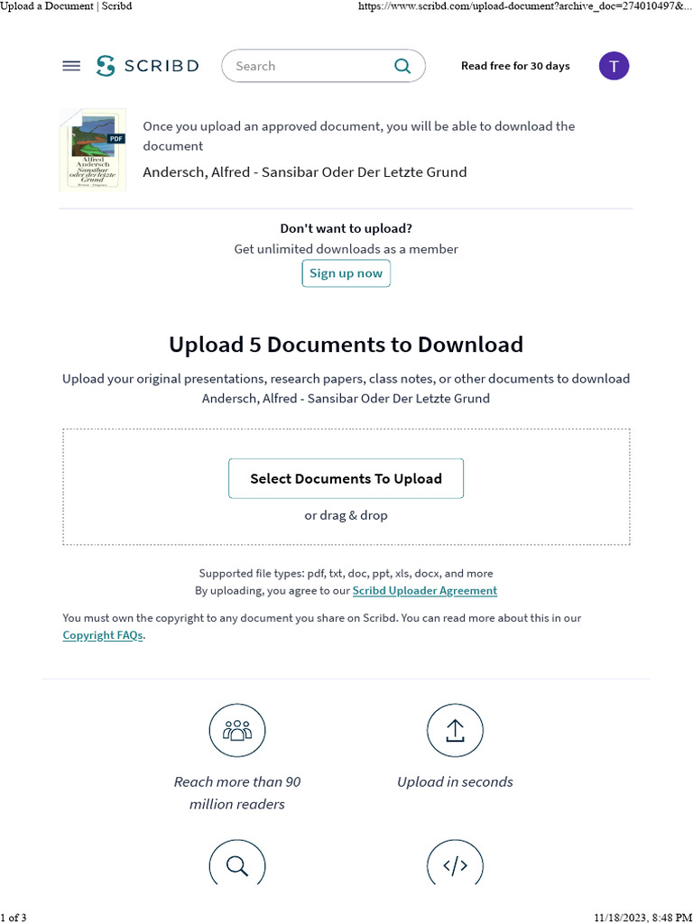 Upload A Document Scribd | PDF | Scribd | Computing