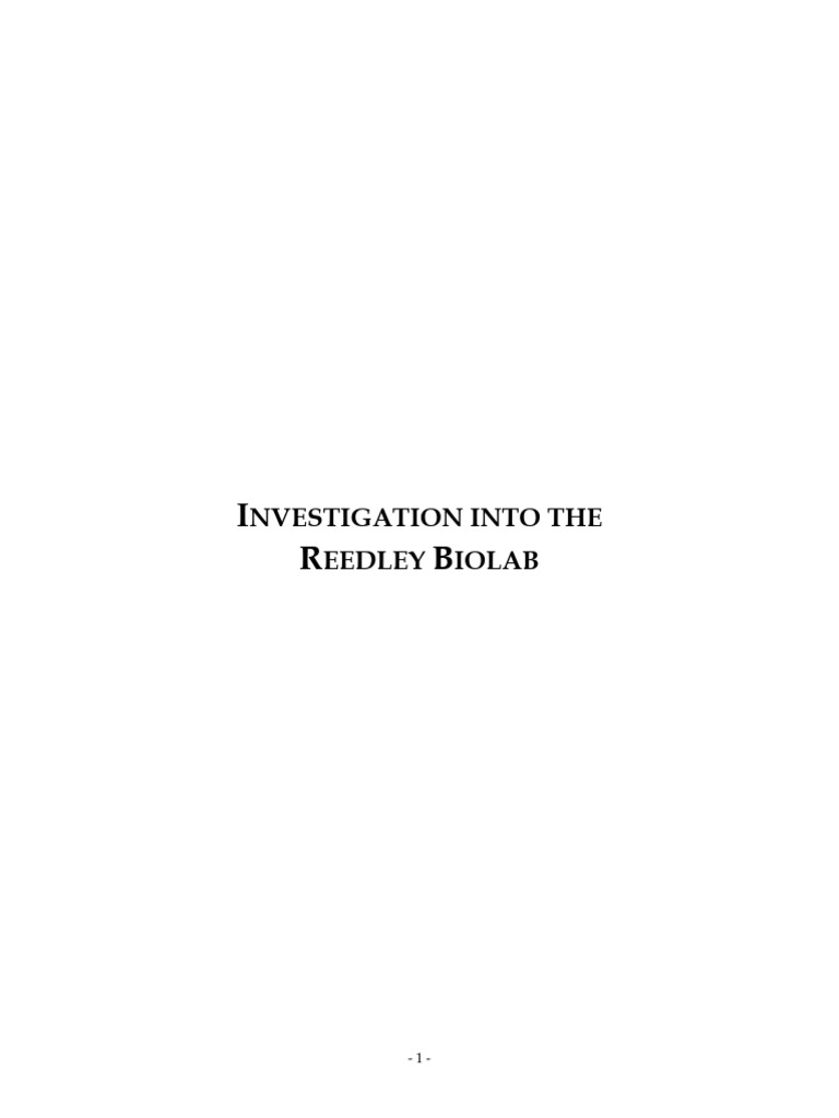 Reedley Biolab Investigation Report | PDF | Centers For Disease Control ...