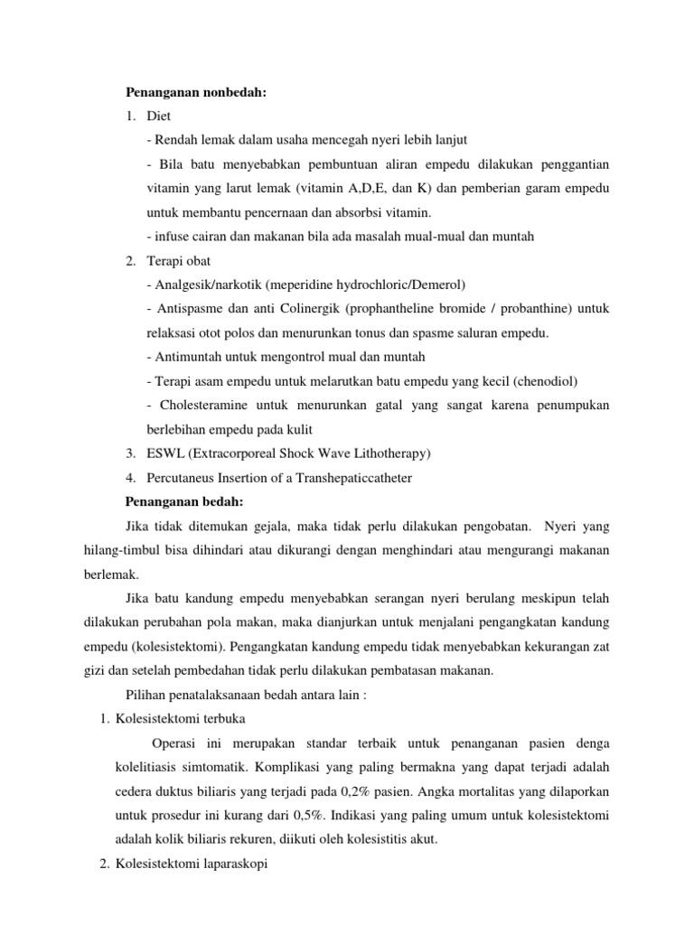 Tatalaksana Cholelithiasis | PDF | Kesehatan Holistik | Sains & Matematika
