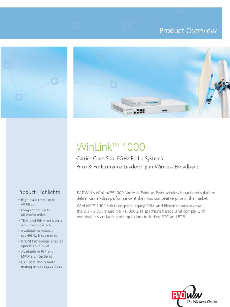Winlink 1000: Product Overview | PDF | Internet Access | Wireless Broadband