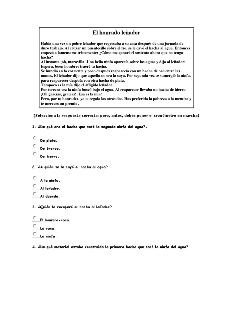 Comprension Lectora | PDF | Hansel y Gretel (Ópera) | Alimentos