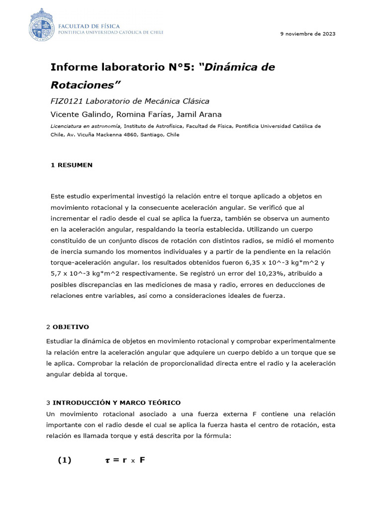 informe 5 | PDF | Fuerza | Esfuerzo de torsión