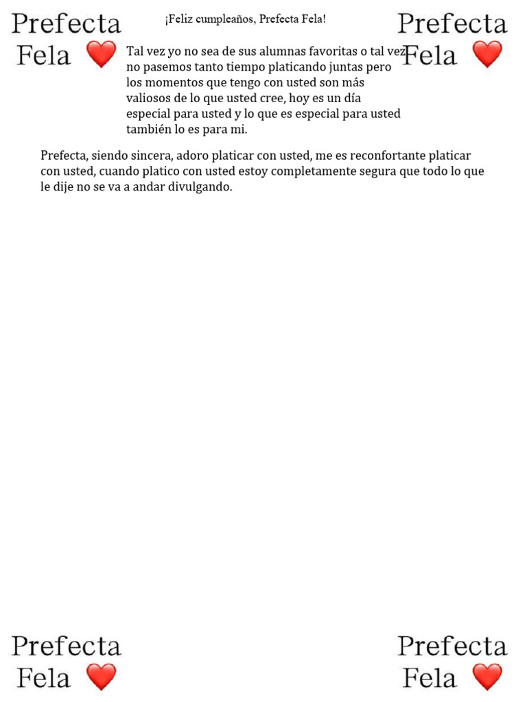 Carta para La Prefecta Fela | PDF