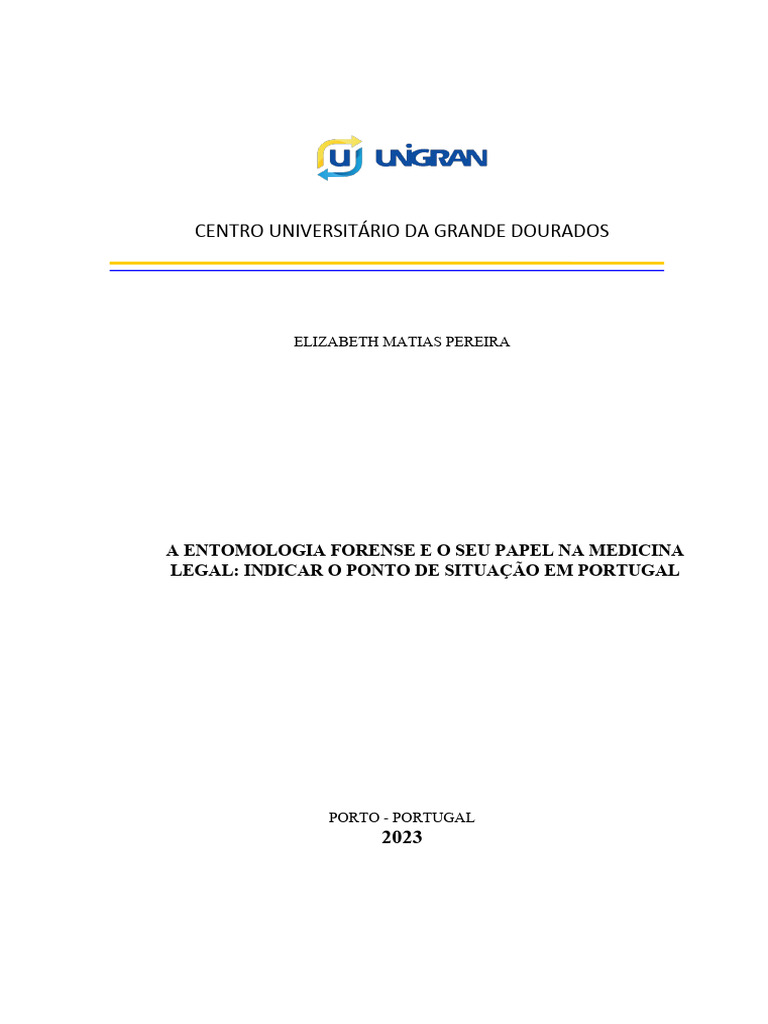 TCC Ciências Biológicas Unigran | PDF | Ciência forense | Impressão digital