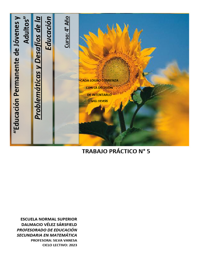 TP N 5 A - Jovenes y Adultos - Matema. | PDF