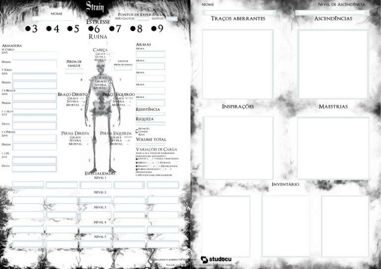 XI Character Sheets - Digital | PDF