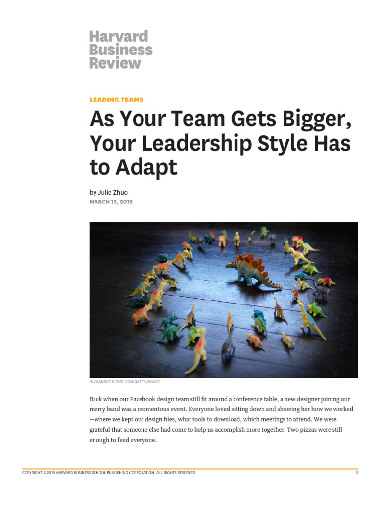 As Your Team Get Bigger, Your Leadership Style Has To Adapt | PDF ...