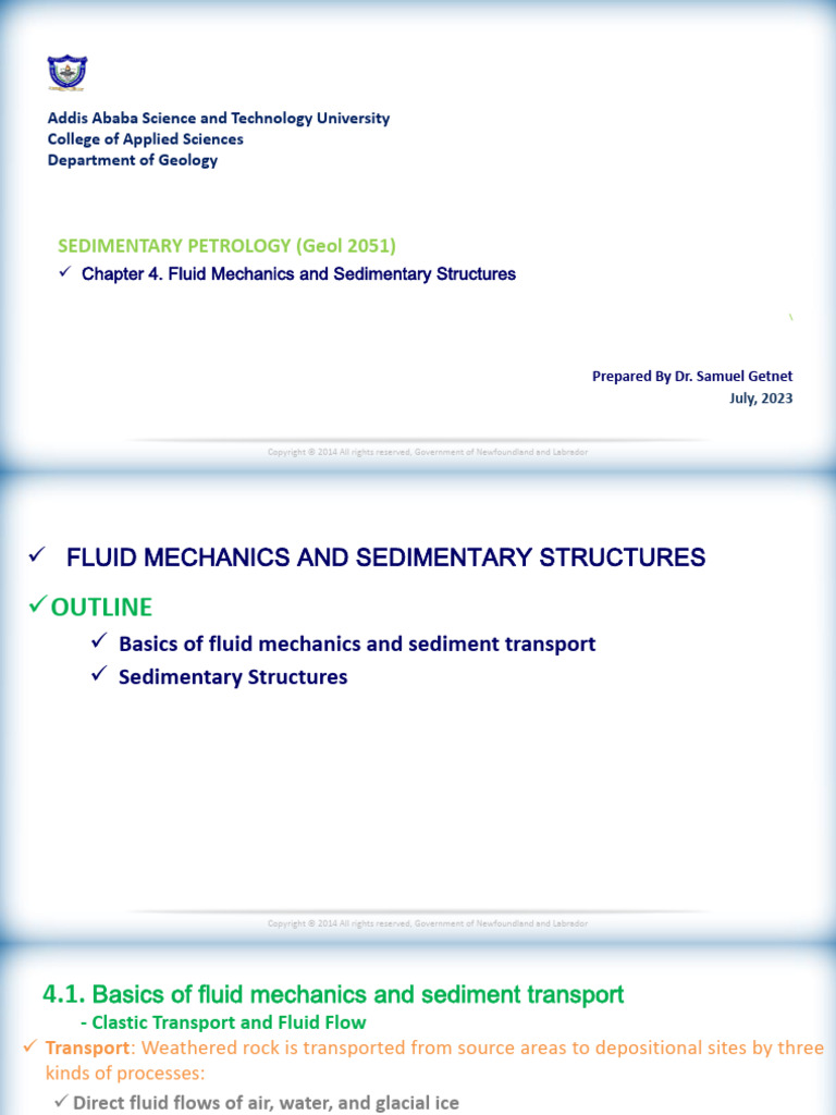 Chapter 4. Fluid Mechanics and Sedimentary Structures | PDF ...