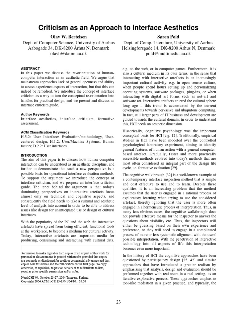 Bertelsen-Pold - 2004 - Criticism As An Approach To Interface ...