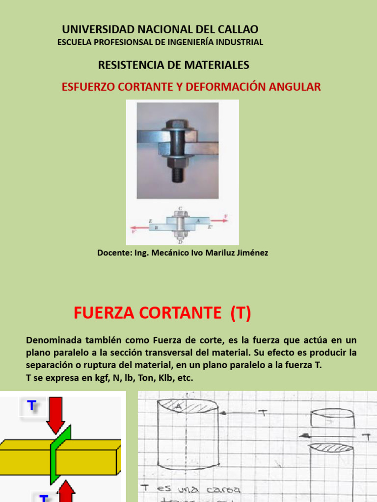 Esfuerzo Cortante y Deformación Angular | PDF | Deformación (ingeniería) | Rigidez
