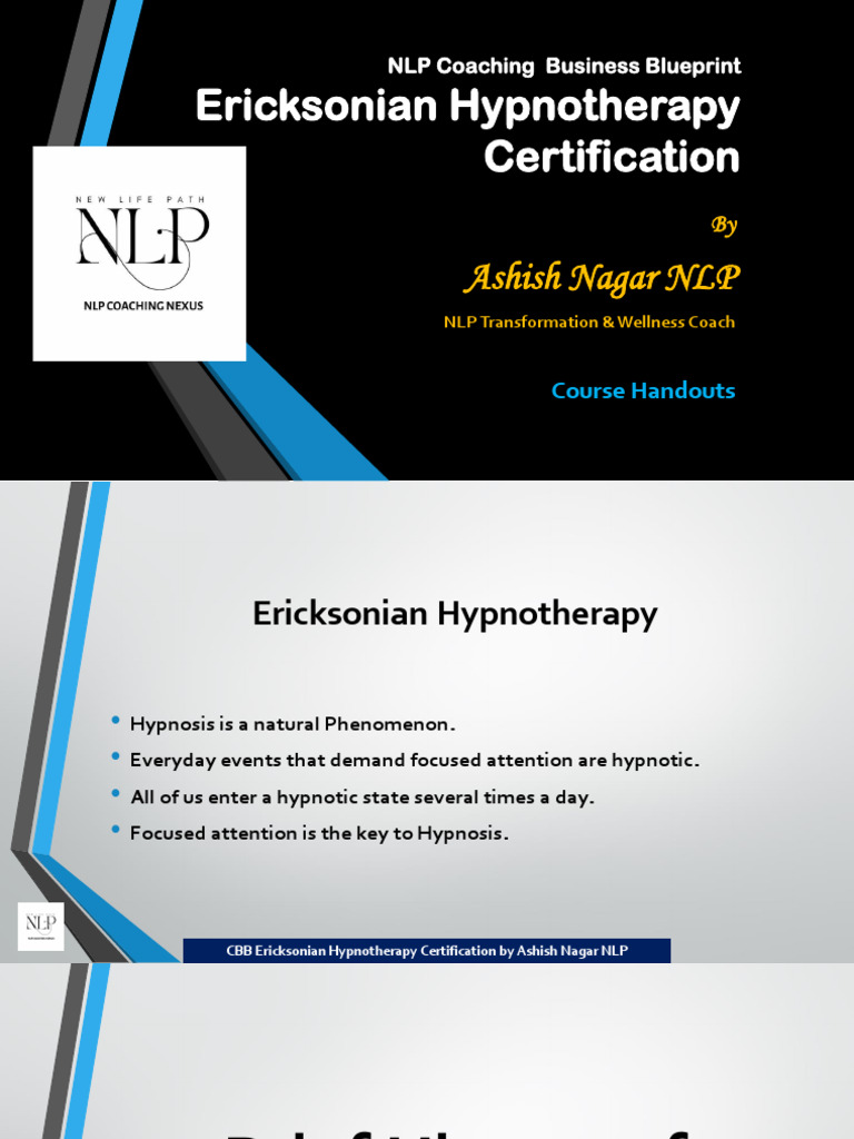 Ericksonian Hypnotherapy Guide | PDF | Hypnosis | Hypnotherapy
