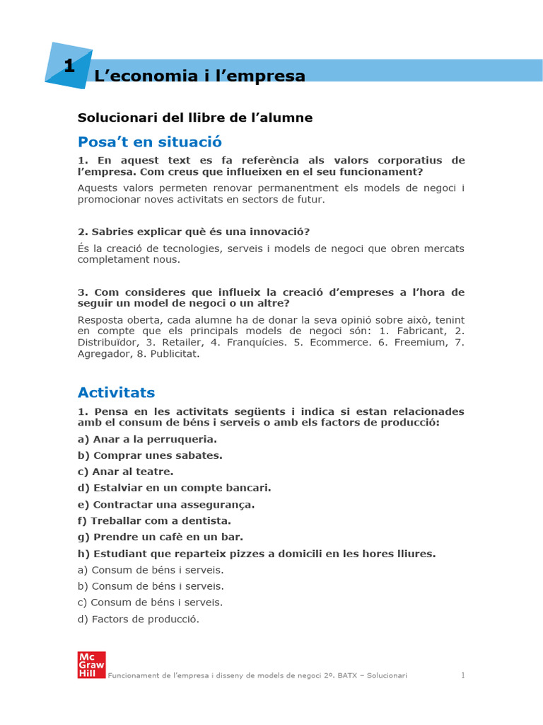 Solucionari Unitat 01 | PDF