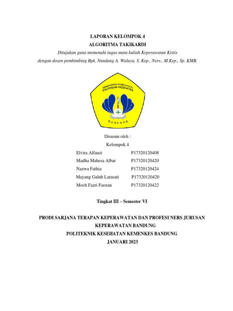 Alogaritma Takikardi - Kelompok 4 | PDF