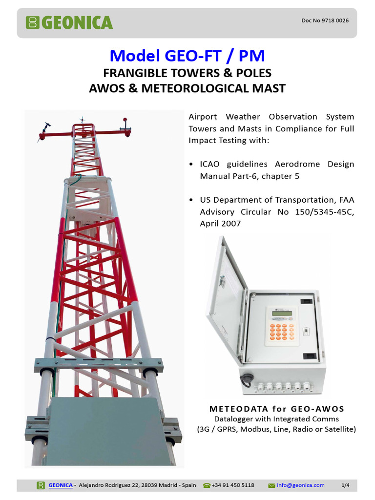 9718 0026 Model GEO-FM, WS, PM Frangible Towers and Masts | PDF ...
