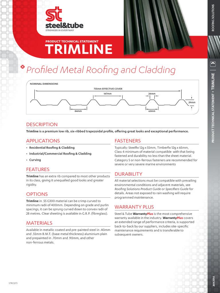S&T Trimline PTS Jan14 | PDF | Sheet Metal | Building Engineering