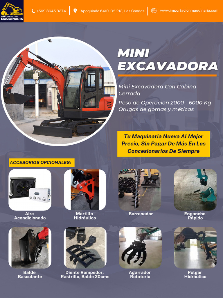 Catálogo Mini Excavadoras | PDF | Transporte | Tecnología de vehículos