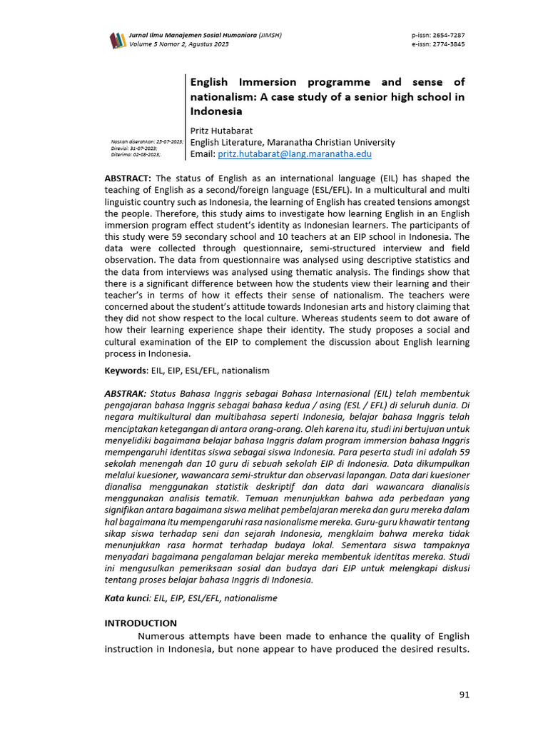 EMI and Sense of Nationalism | PDF | Qualitative Research | Methodology