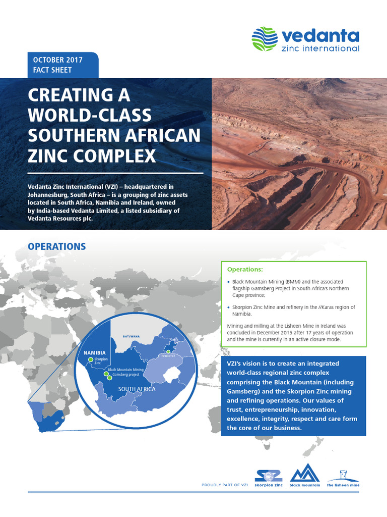 Vedanta Resources Fact Sheet 2017 | PDF | Mining | Ore