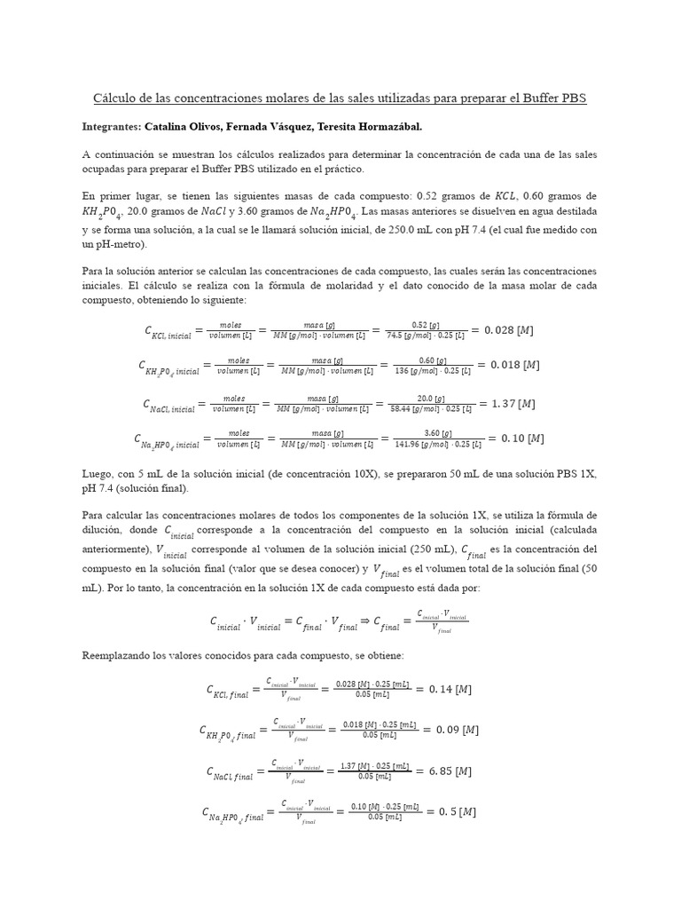 Tarea Lab 4 Final | PDF | Concentración | Cantidad